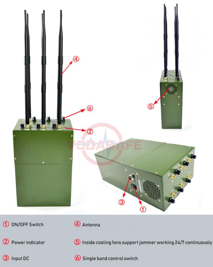 Sweep Jamming Mobile Phone Signal Jammer AC Adapter With Conducive ...